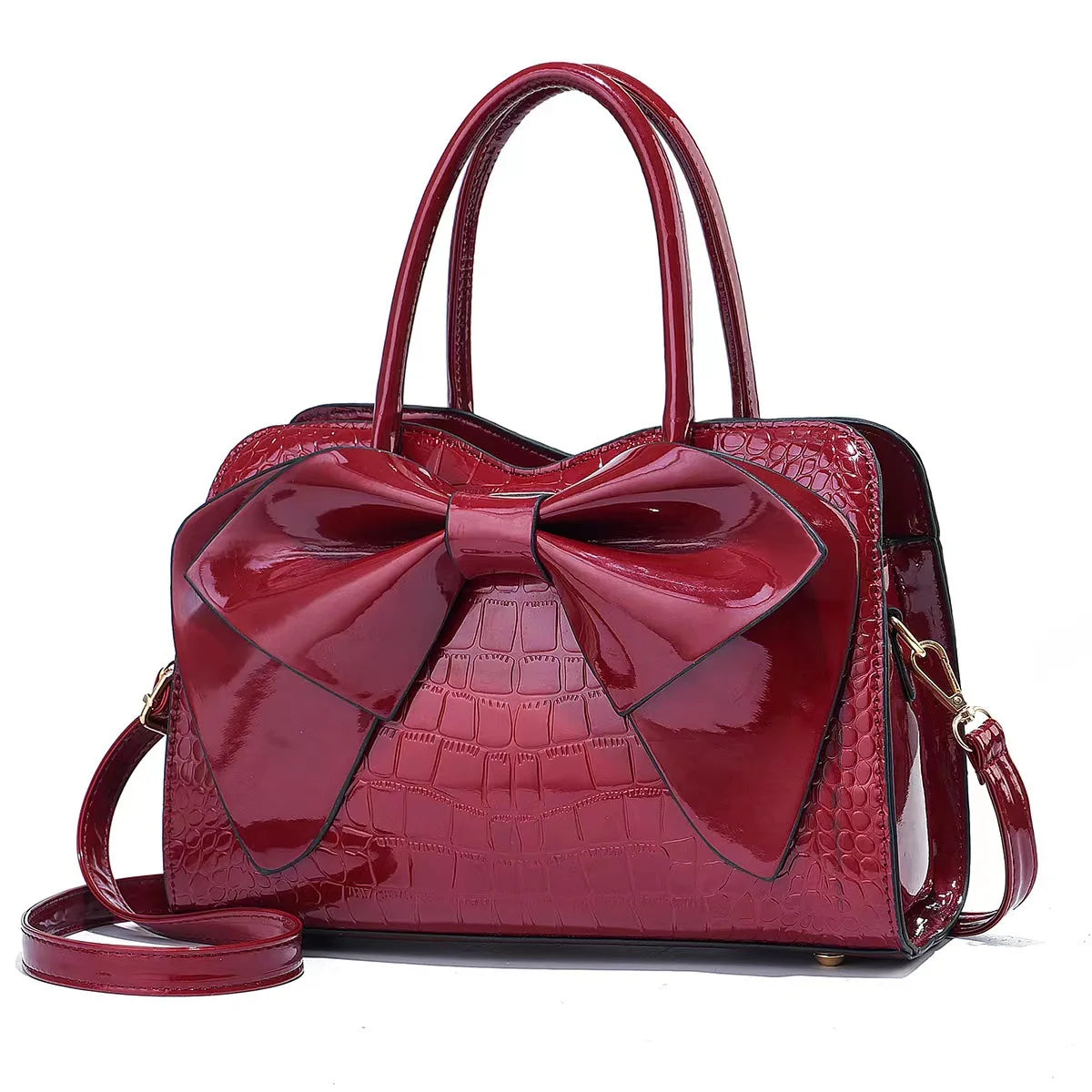 ERIN Leather Red Purse With Bow | The Store Bags